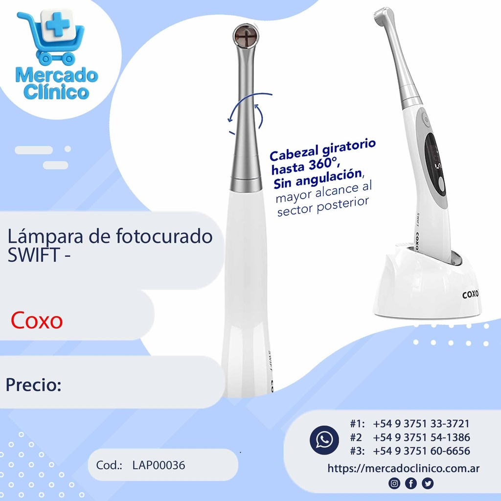 Lámpara Led DE FOTOCURADO SWIFT - COXO | Mercado Clinico AR