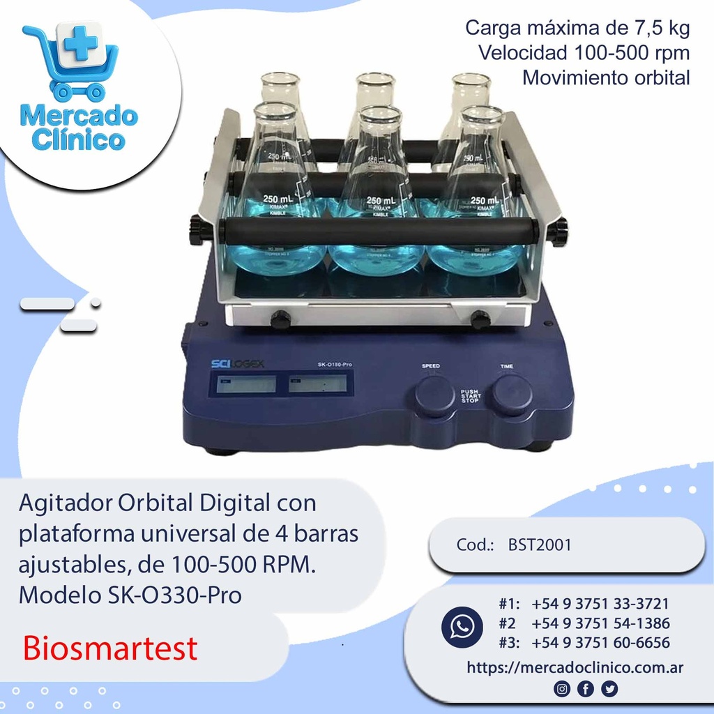 Agitador Orbital Digital con plataforma universal de 4 barras ...