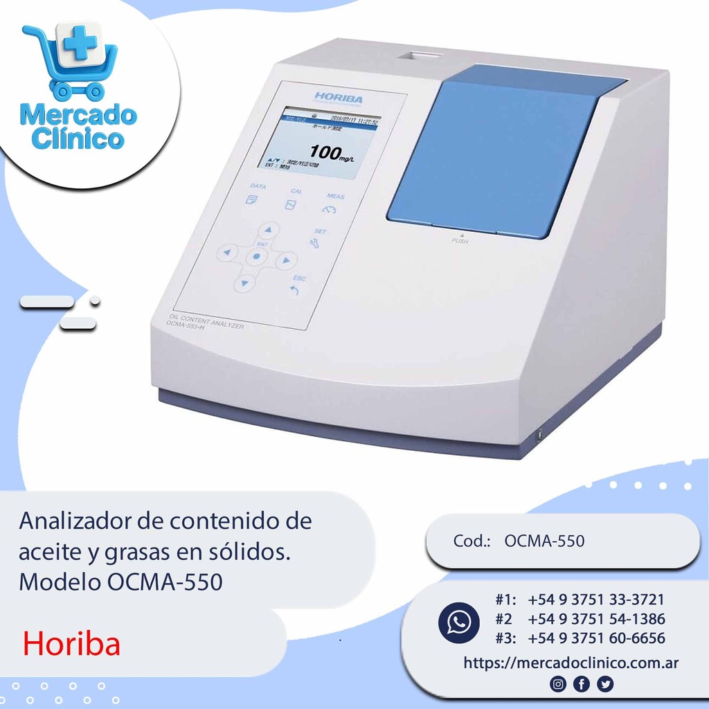 Analizador de contenido de aceite y grasas en sólidos. Modelo OCMA-550 ...